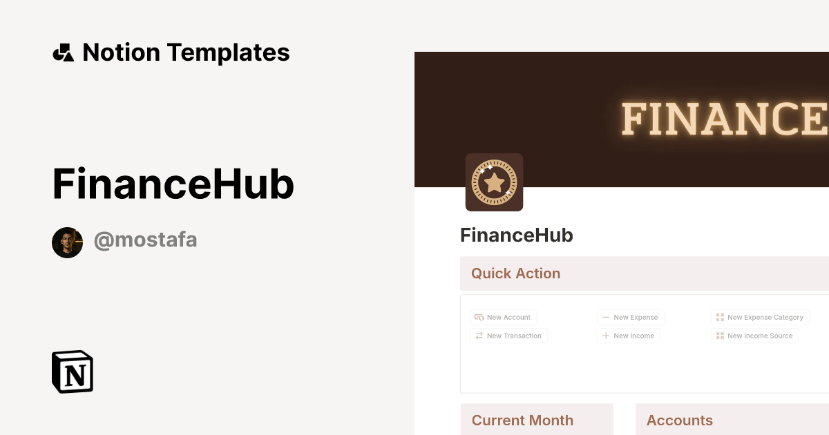 FinanceHub Template by Mostafa Yasser | Notion Marketplace