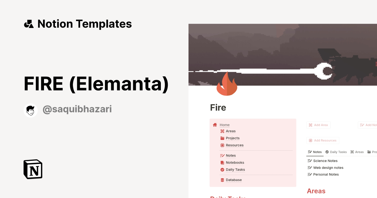 FIRE (Elemanta) Template by Elemanta | Notion Marketplace