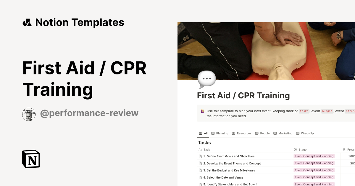 First Aid / CPR Training Template | Notion Marketplace