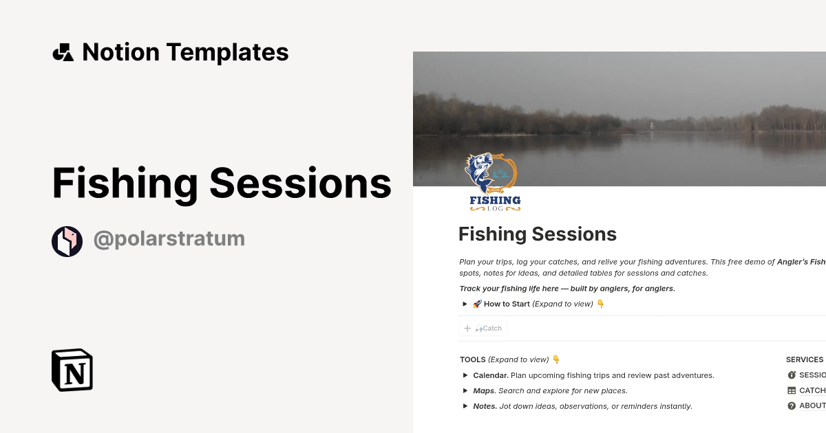 Fishing Sessions Template | Notion Marketplace