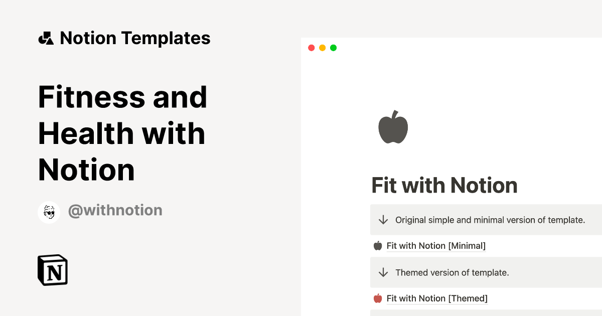 Fitness and Health with Notion Template by with Notion | Notion Marketplace