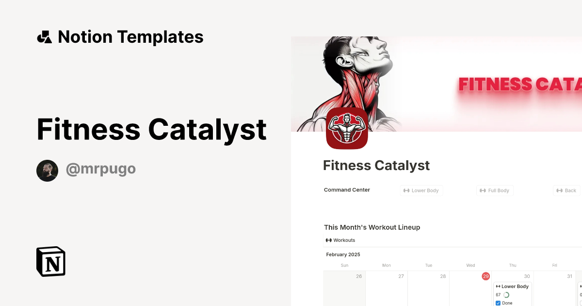 Fitness Catalyst Template | Notion Marketplace