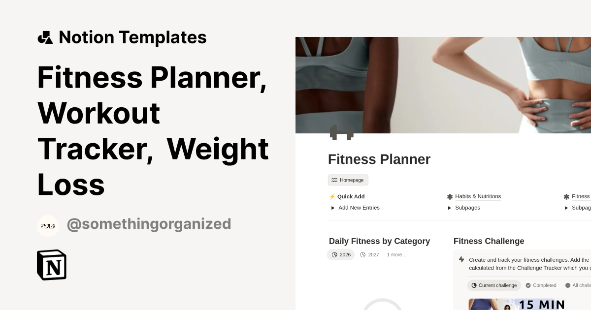 Fitness Planner, Workout Tracker, Weight Loss Template | Notion Marketplace