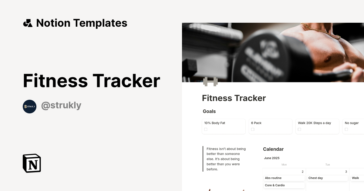 Fitness Tracker Template | Notion Marketplace