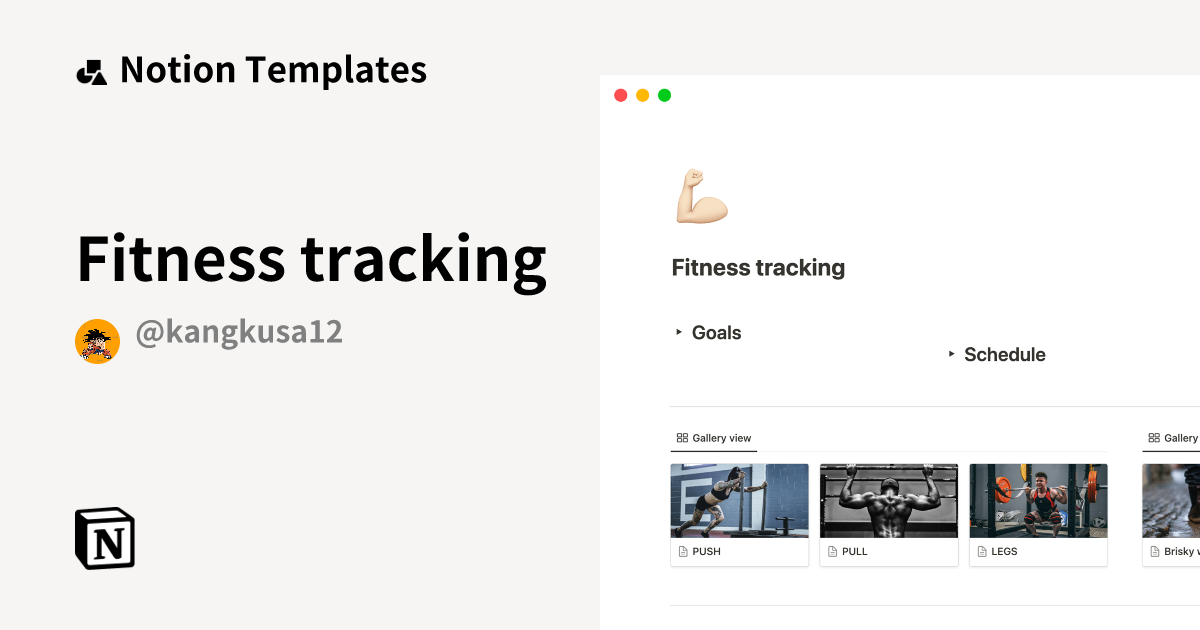 Fitness tracking Template | Notion Marketplace