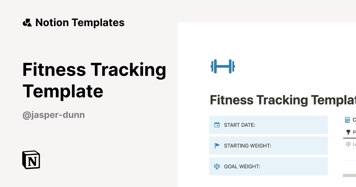 Fitness Tracking Template Template | Notion Marketplace