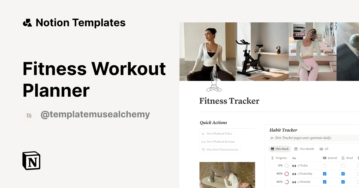 Fitness Workout Planner Template | Notion Marketplace
