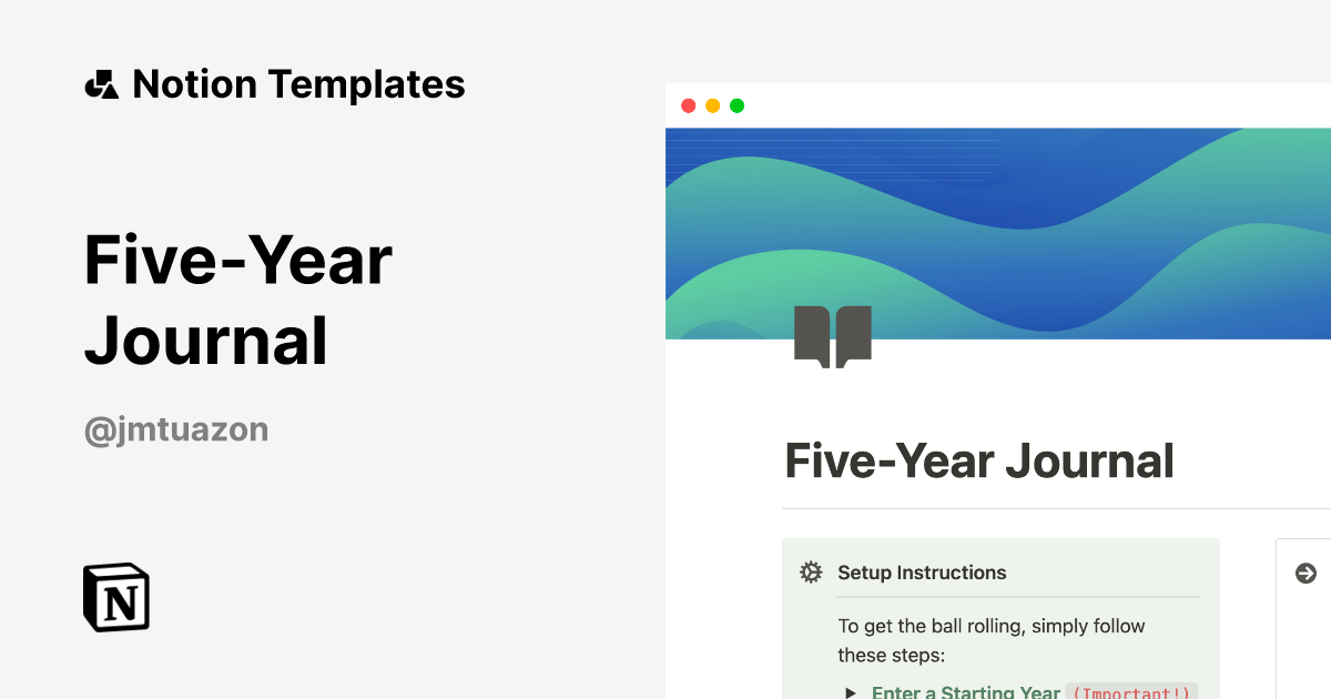 Five-Year Journal Template | Notion Marketplace