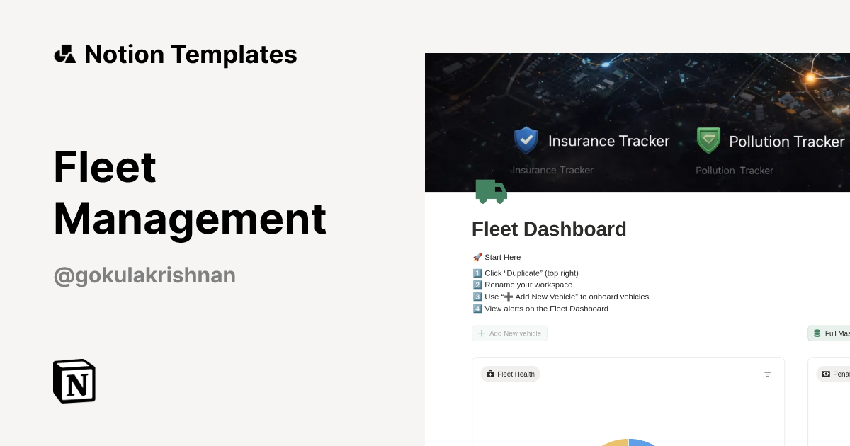 Fleet Management Template | Notion Marketplace