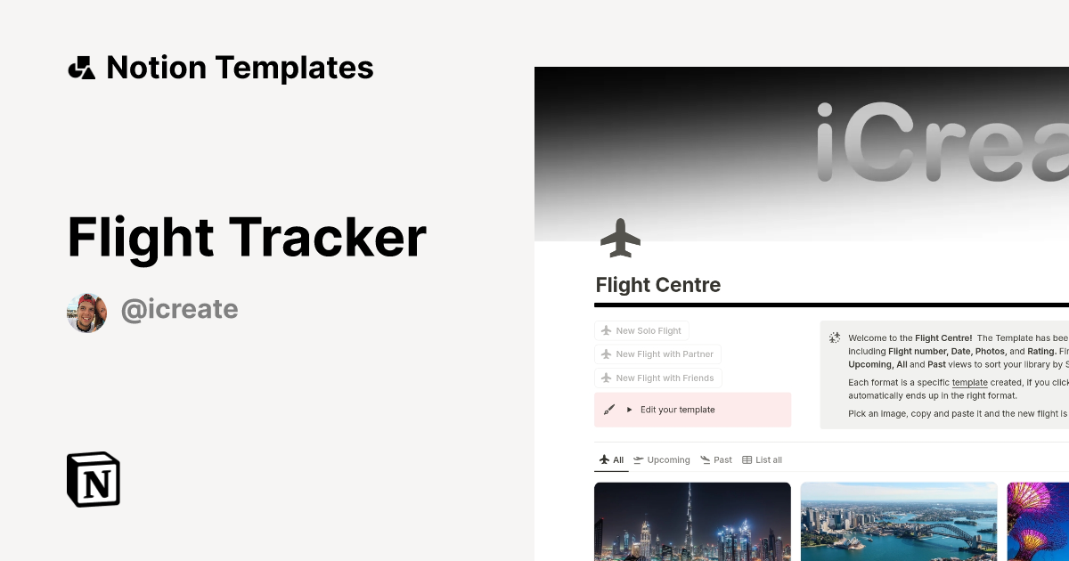 Flight Tracker Template | Notion Marketplace