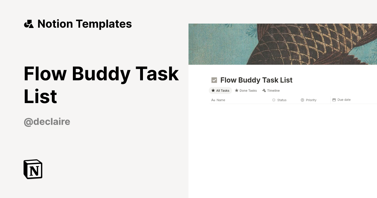 Flow Buddy Task List Template | Notion Marketplace