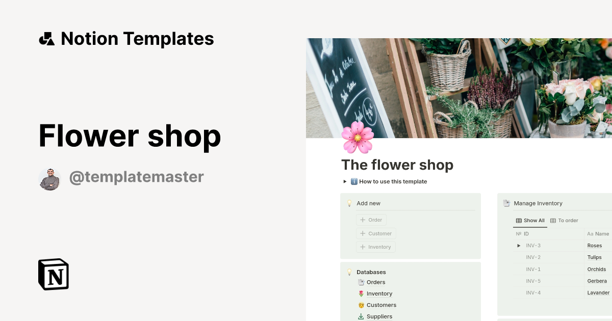 Flower shop Template | Notion Marketplace