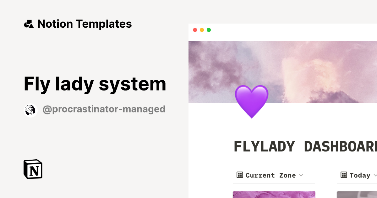 Fly lady system Template by Procrastinator Managed | Notion Marketplace
