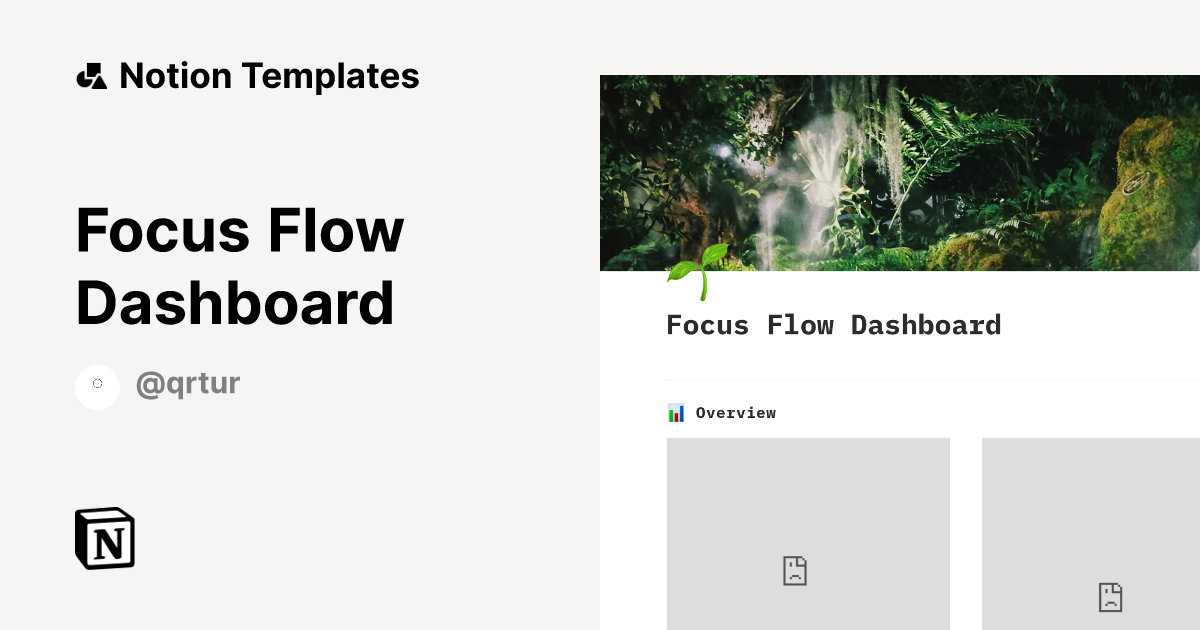Focus Flow Dashboard Template | Notion Marketplace