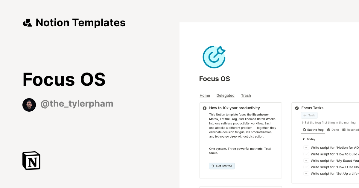 Focus OS Template | Notion Marketplace