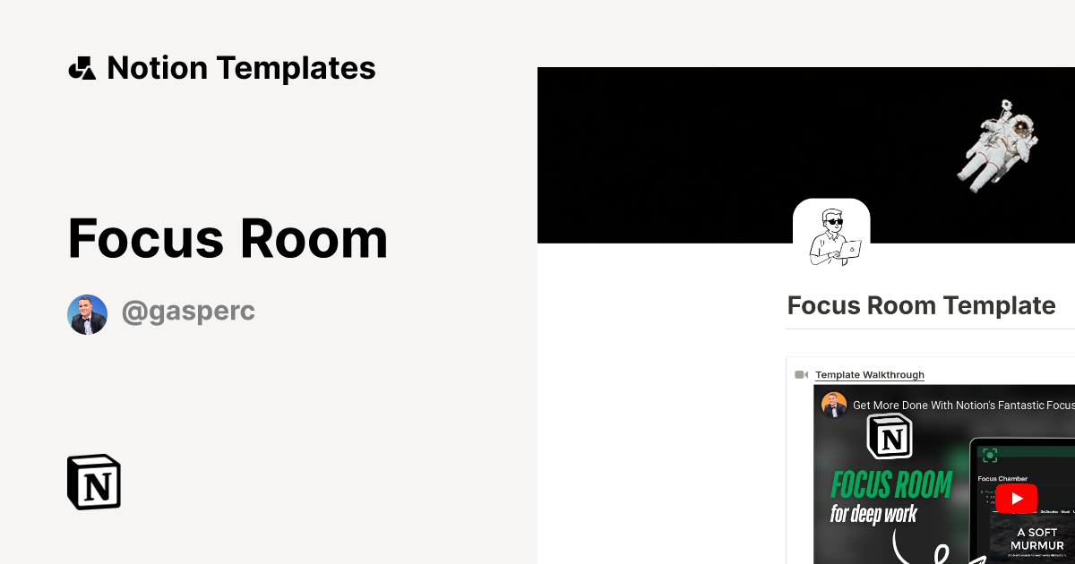 Focus Room Template by Gasper C. | Notion Marketplace