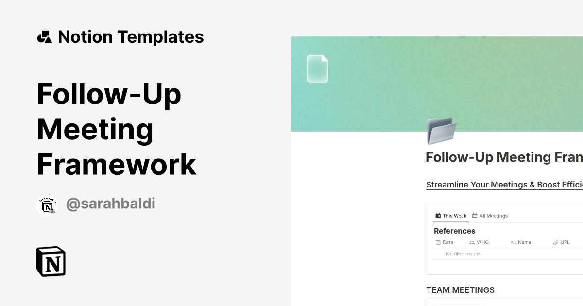 Follow-Up Meeting Framework Template | Notion Marketplace
