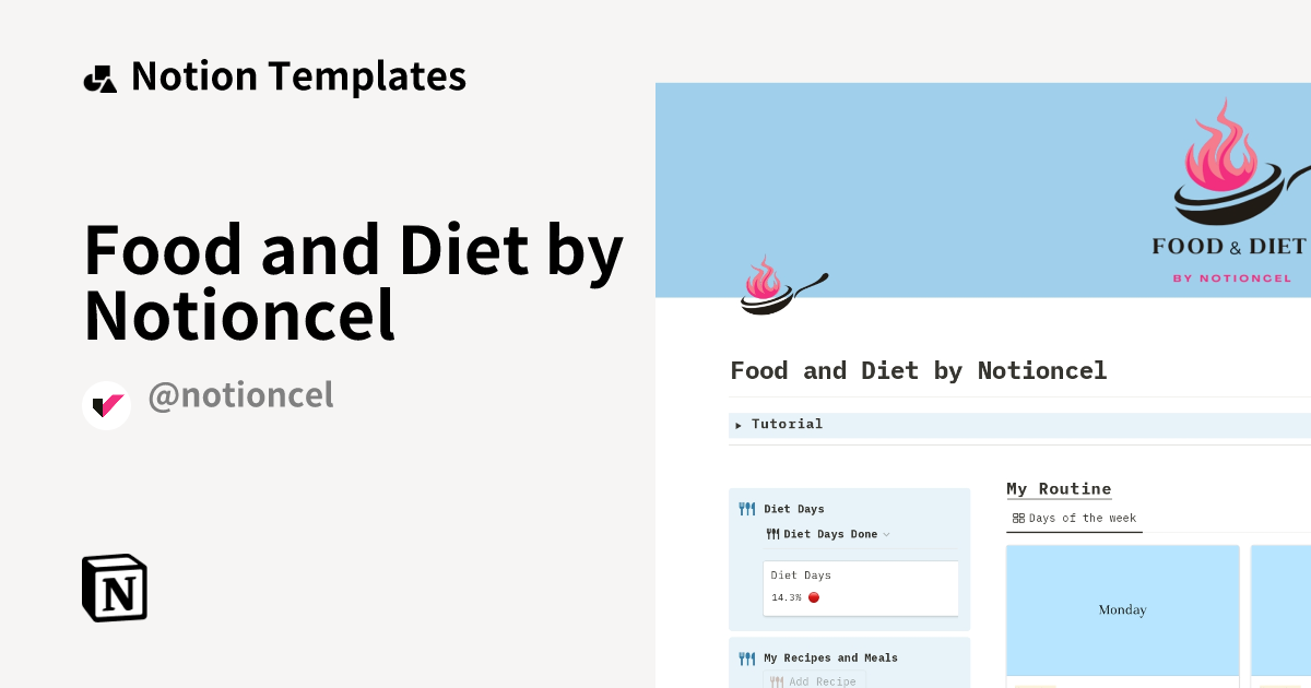 Food and Diet by Notioncel Template | Notion Marketplace