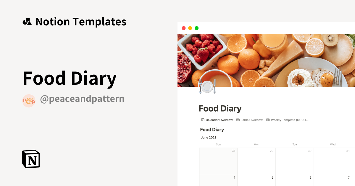 Food Diary Template | Notion Marketplace