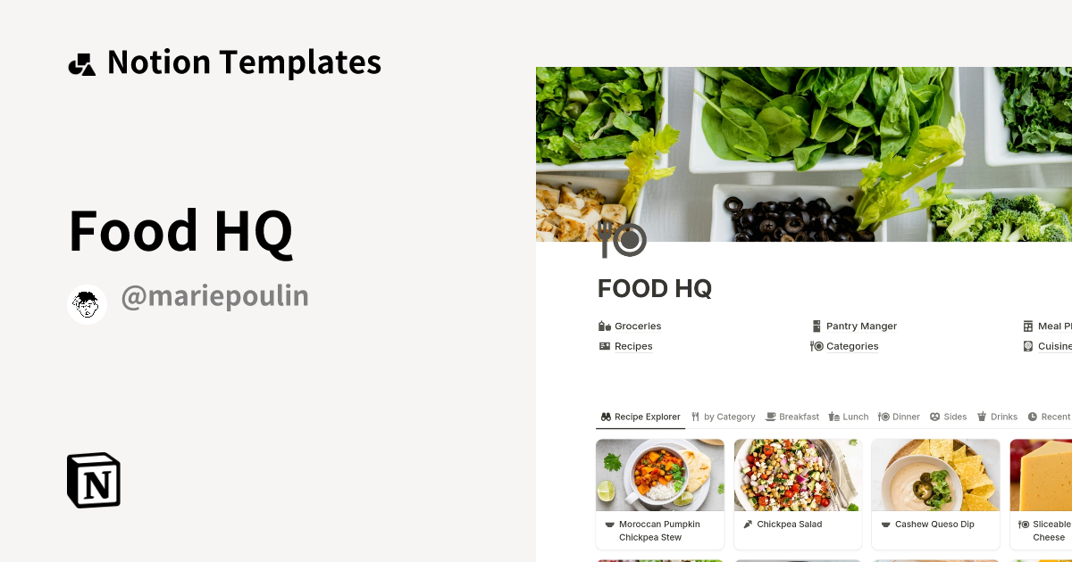 Food HQ Template | Notion Marketplace