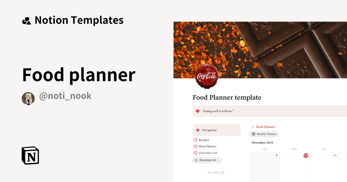 Food planner Template by nooky | Notion Marketplace
