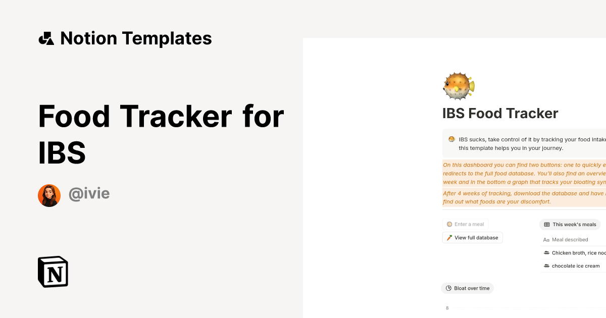 Food Tracker for IBS Template by Ivie | Notion Marketplace