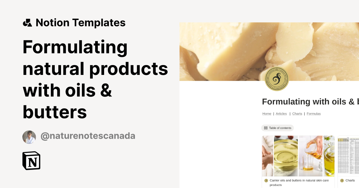 Formulating natural products with oils & butters Template by Nature ...