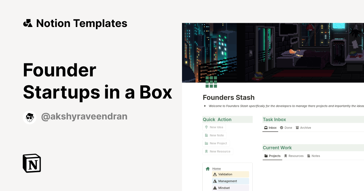 Founder Startups in a Box Template | Notion Marketplace