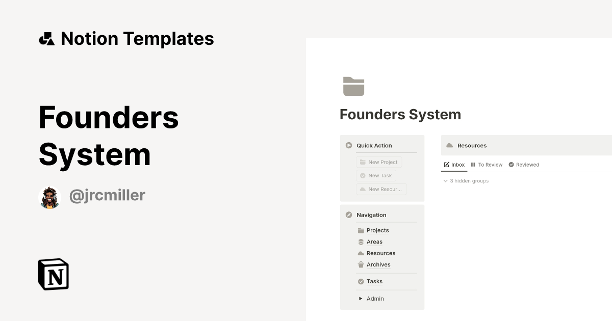 Founders System Template by JRCMiller | Notion Marketplace
