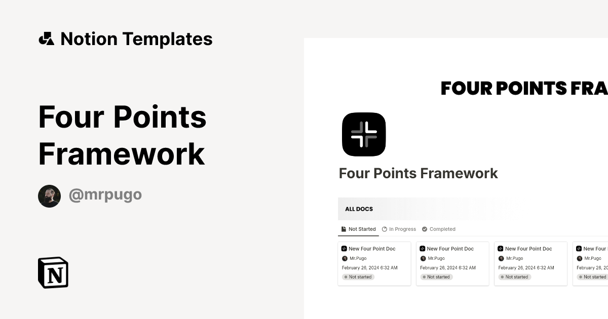 Four Points Framework Template | Notion Marketplace