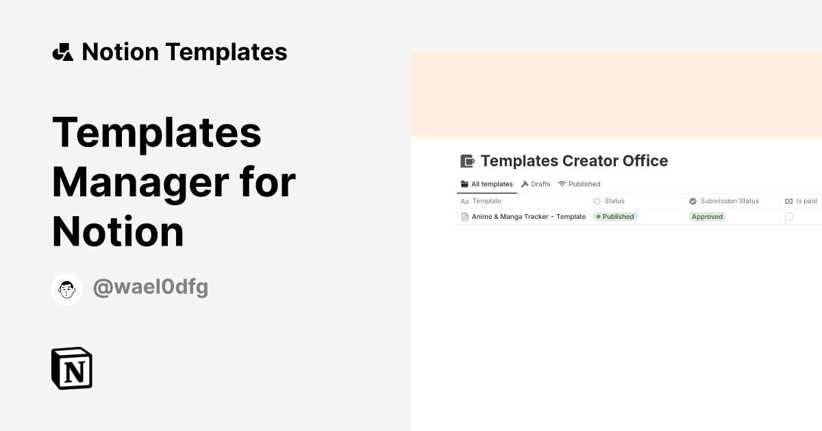 Templates Manager for Notion Template | Notion Marketplace