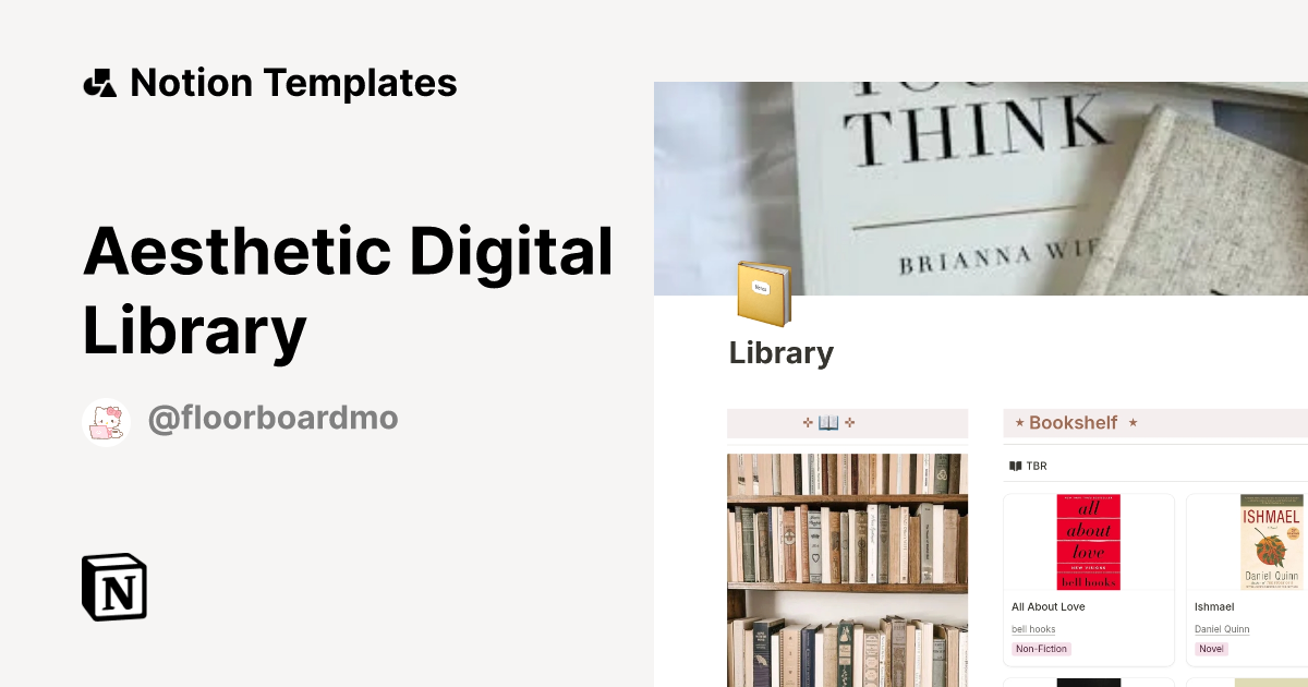 Aesthetic Digital Library Template by Simona | Notion Marketplace