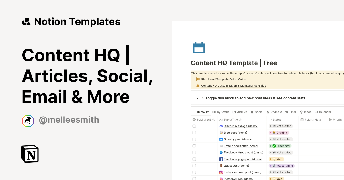 Content HQ | Articles, Social, Email & More Template by Mel @ Joyful ...