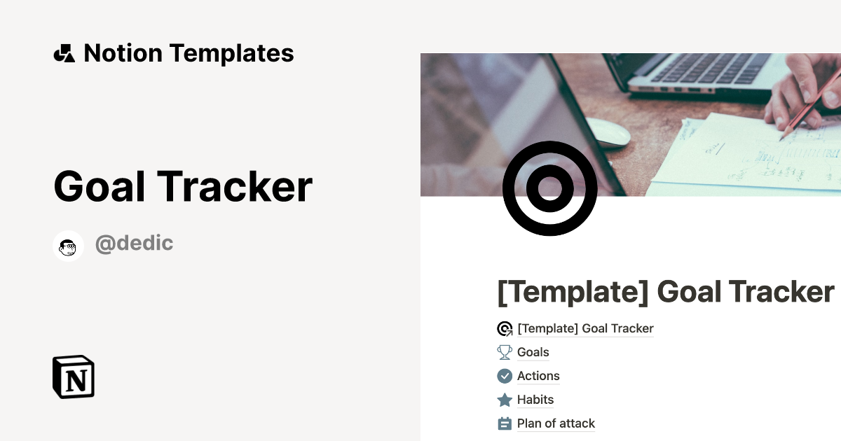 Goal Tracker Template by Dedic | Notion Marketplace