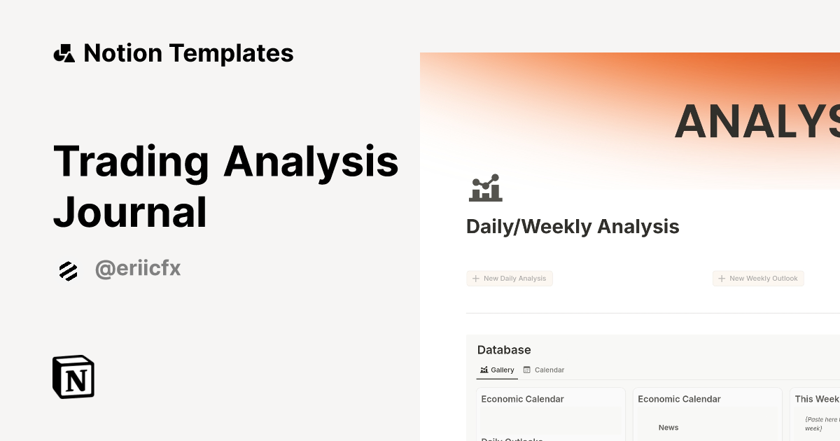 Trading Analysis Journal Template by Eric FX | Notion Marketplace