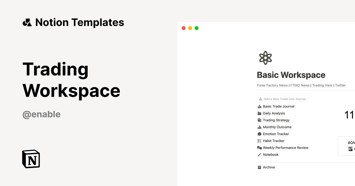 Trading Workspace Template | Notion Marketplace