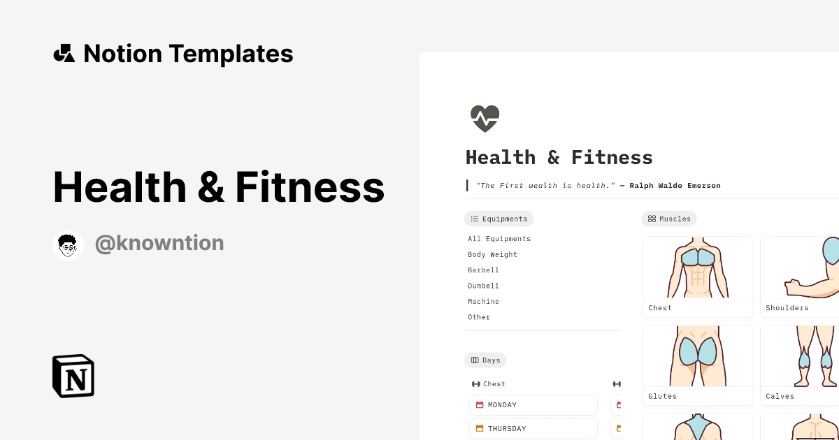 Health & Fitness Template | Notion Marketplace
