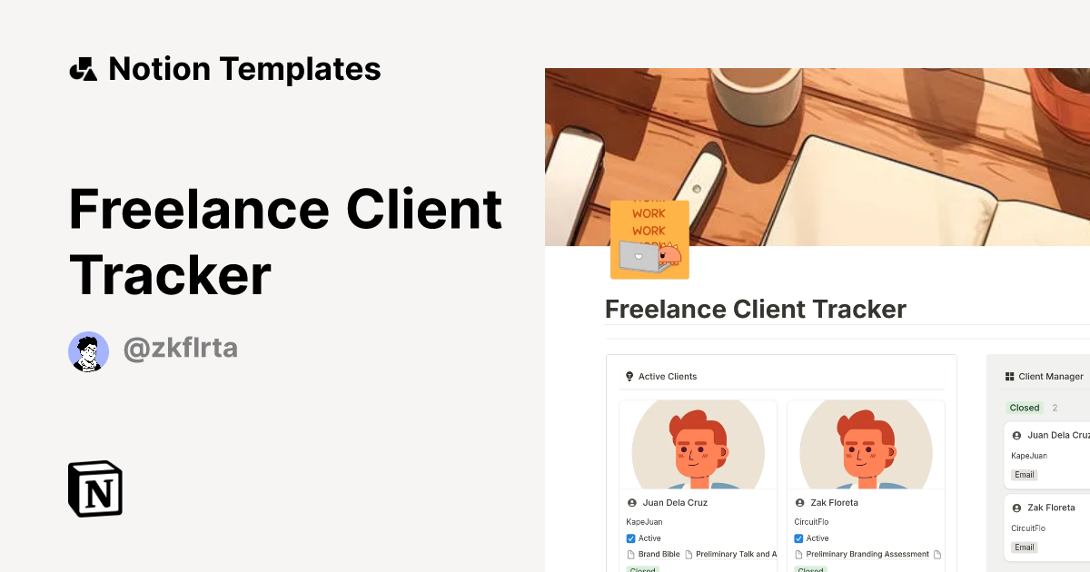 Freelance Client Tracker Template | Notion Marketplace