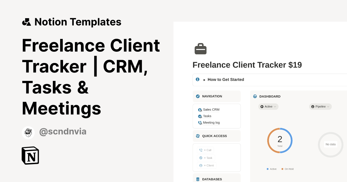 Freelance Client Tracker | CRM, Tasks & Meetings Template | Notion ...