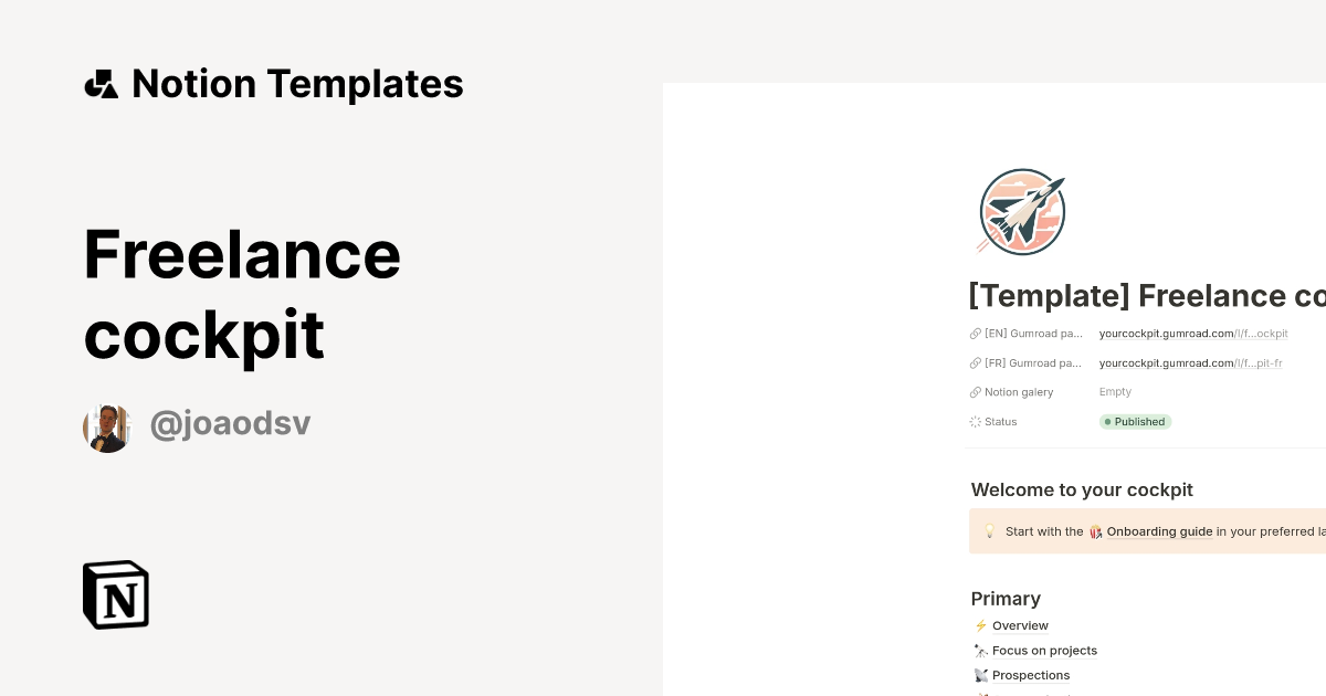 Freelance cockpit Template by Frontend Engineer | Notion Creator | Notion Marketplace