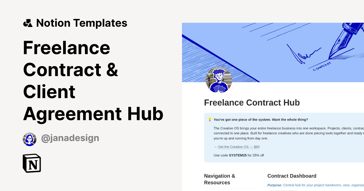 Freelance Contract & Client Agreement Hub Template | Notion Marketplace