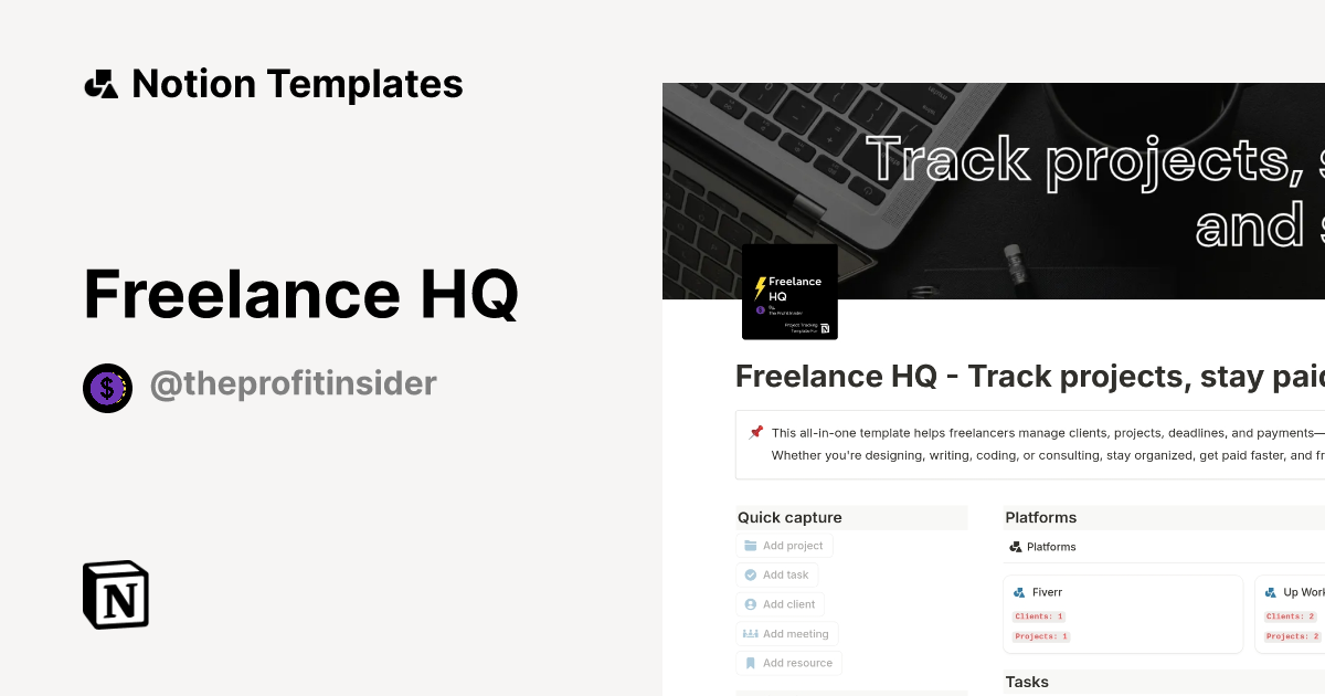 Freelance HQ Template | Notion Marketplace
