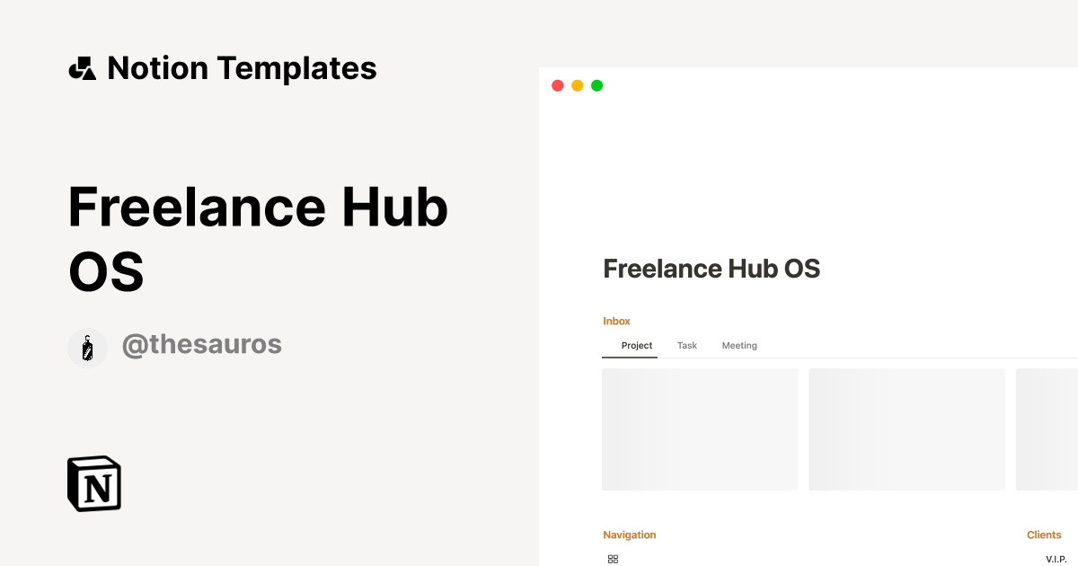 Freelance Hub OS Template by Thesauros | Notion Marketplace