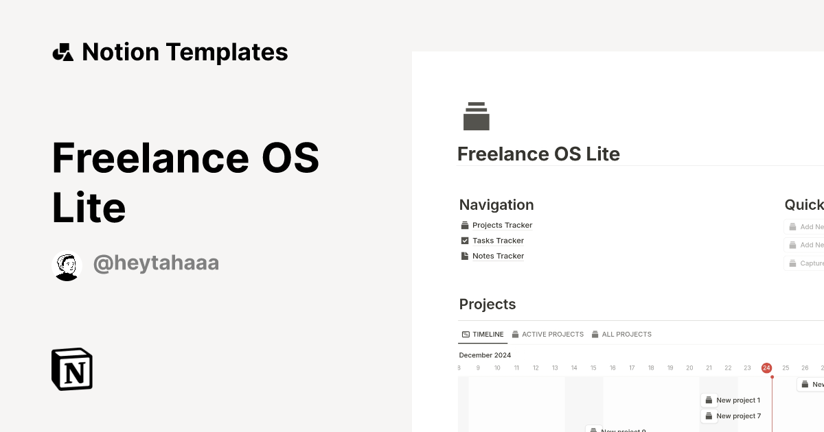Freelance OS Lite Template by Heytahaaa | Notion Marketplace