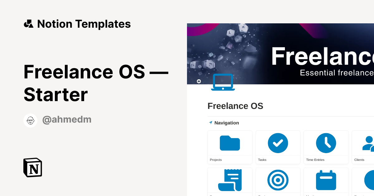 Freelance OS — Starter Template by Ahmed M | Notion Marketplace