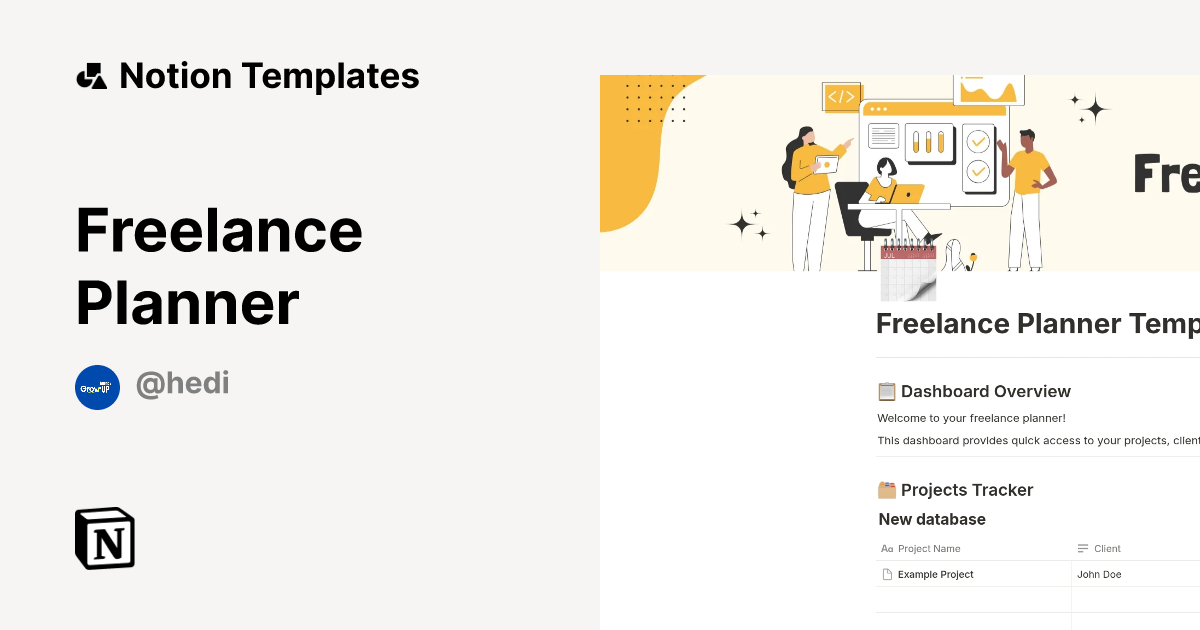 Freelance Planner Template | Notion Marketplace
