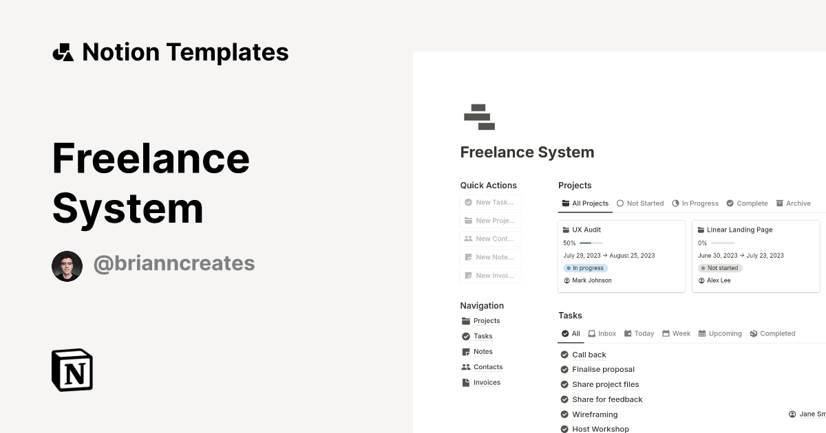 Freelance System Template | Notion Marketplace