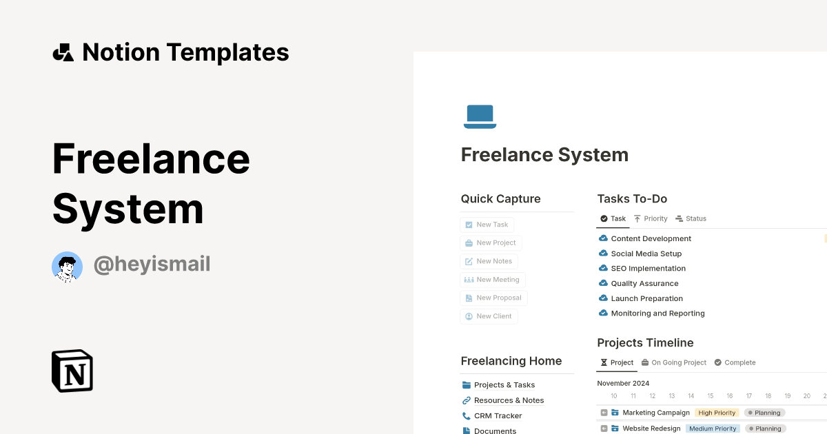 Freelance System Template | Notion Marketplace
