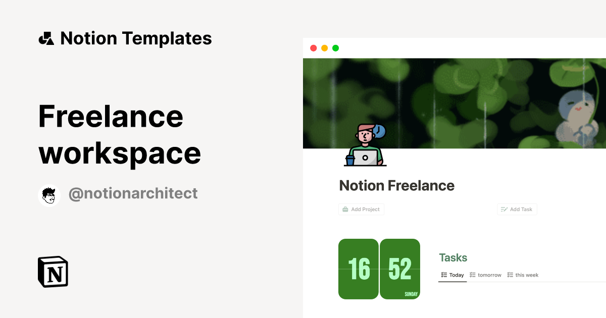 Freelance workspace Template | Notion Marketplace
