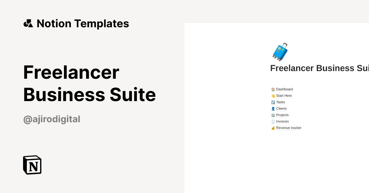 Freelancer Business Suite Template | Notion Marketplace